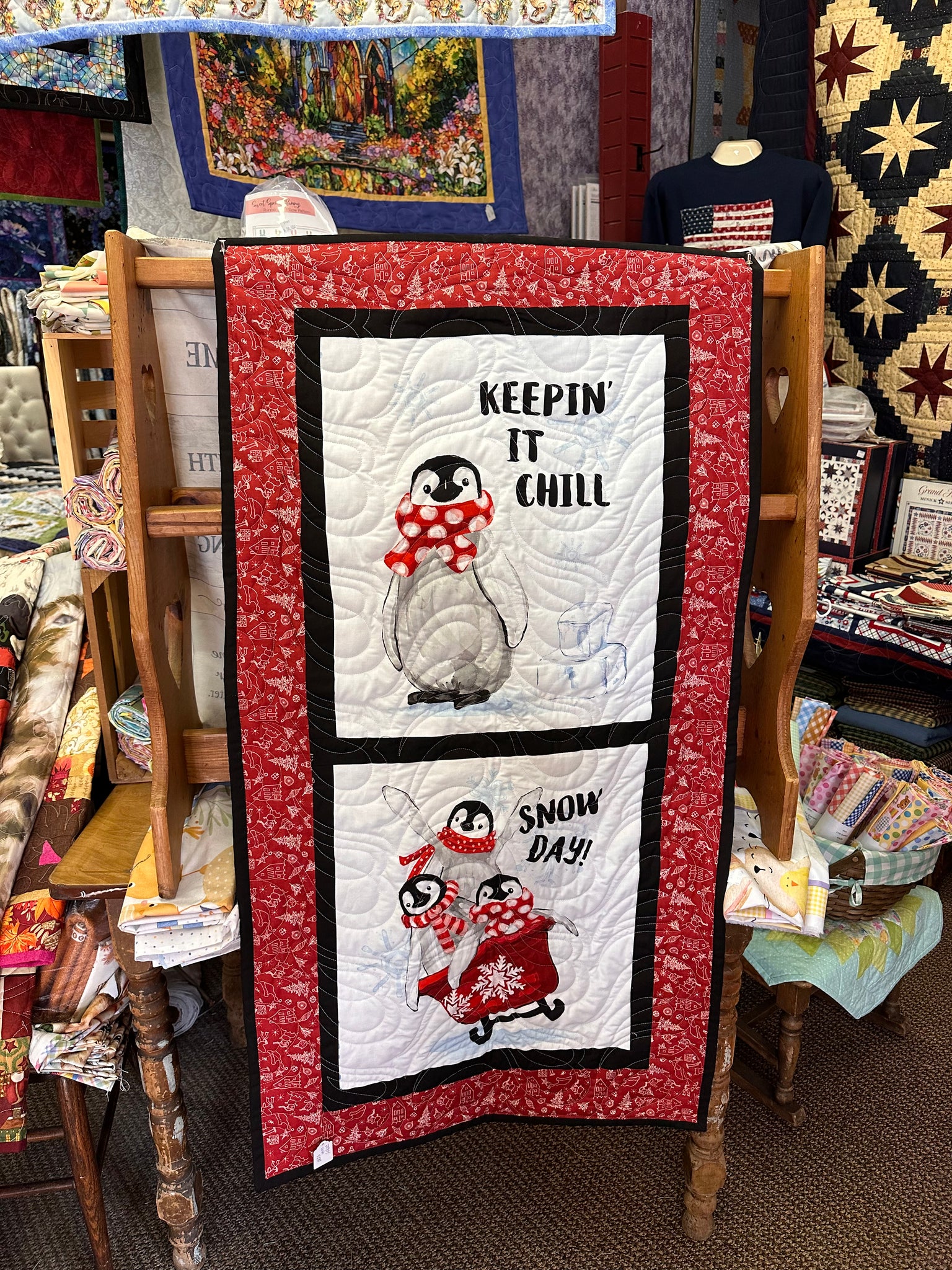 Penguin Wall Hanging | Log Cabin Quilt Shop