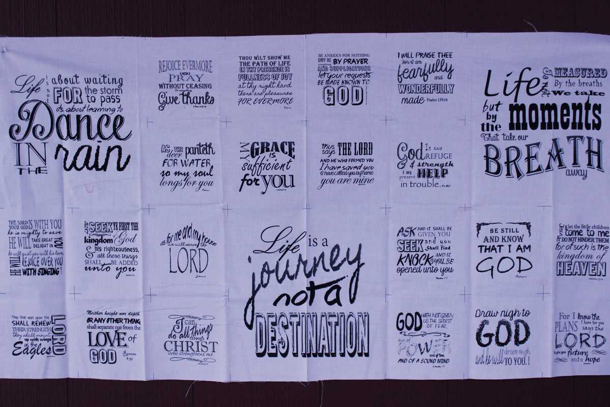 Inspirational Sayings panel | Log Cabin Quilt Shop